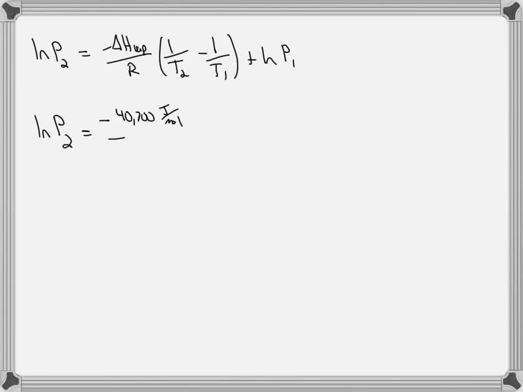 SOLVED: Using the Clausius Clapeyron equation, calculate the vapor ...