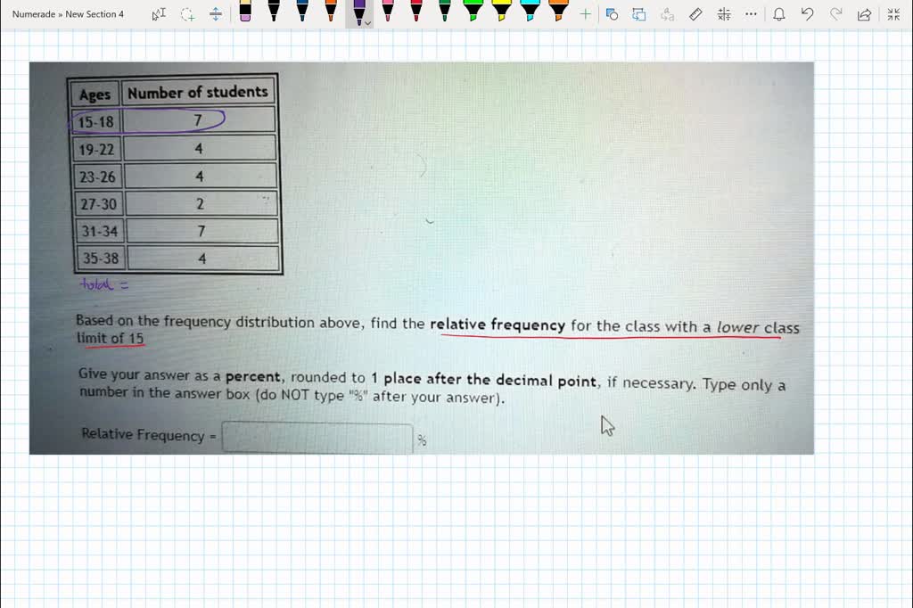 SOLVED: a) Construct frequency distribution using the 2k 2n rule. Select the correct choice ...