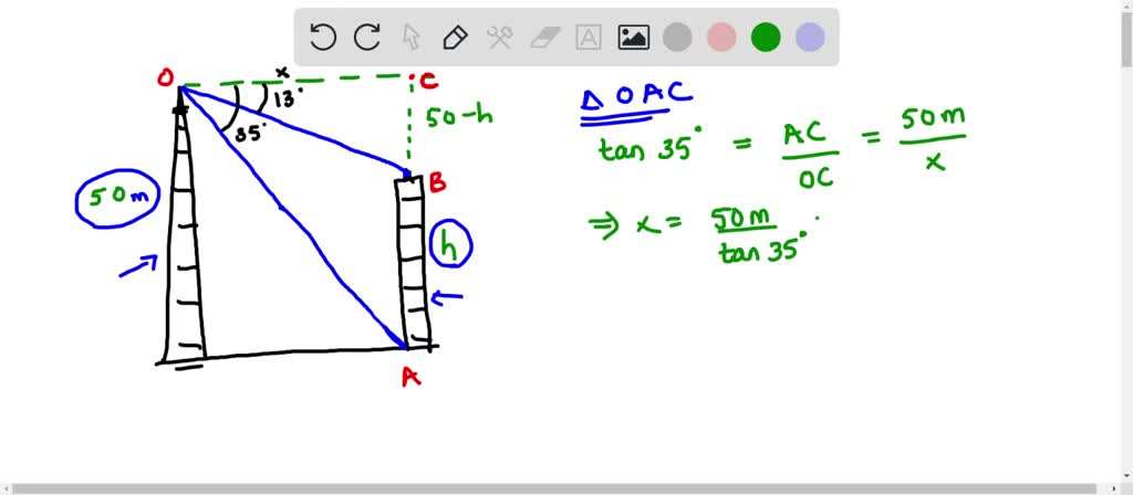 SOLVED: A PLDT tower and a monument stand on a level plane. The angles ...