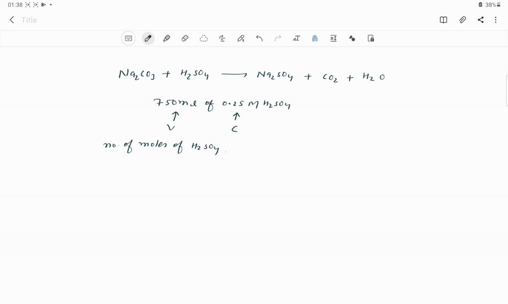 SOLVED: How many moles of Na2CO3 are needed to react with 750 mL of 0.250 M H2SO4 solution ...