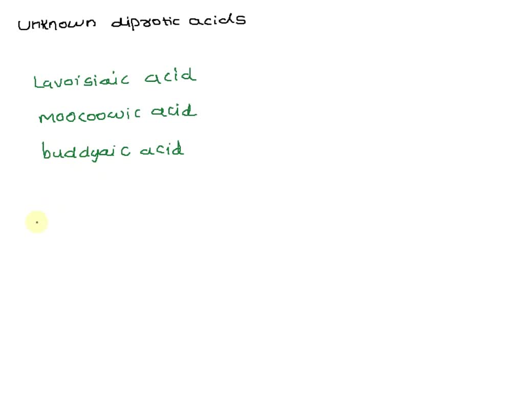 SOLVED: From the following list of eight diprotic acids, identify your ...