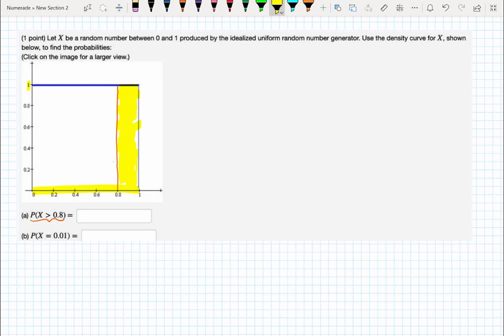 Solved Point Let X Be A Random Number Between 0 And Produced By The Idealized Uniform Random