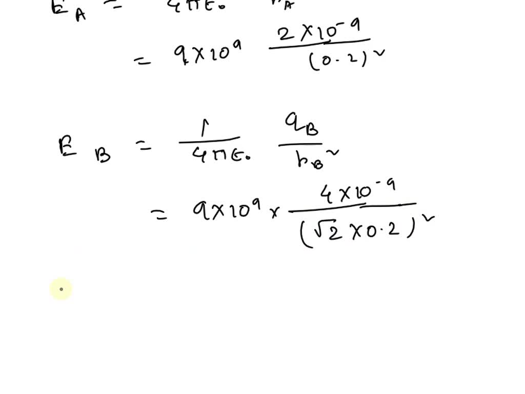 ABCD is a square side 0.2 m charge of 2 nc ,4 nc and 6 nc are placed at the Conners of ABC ...