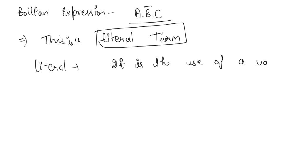 Solved The Boolean Expression Abc Is Sum Term Literal Term 2403