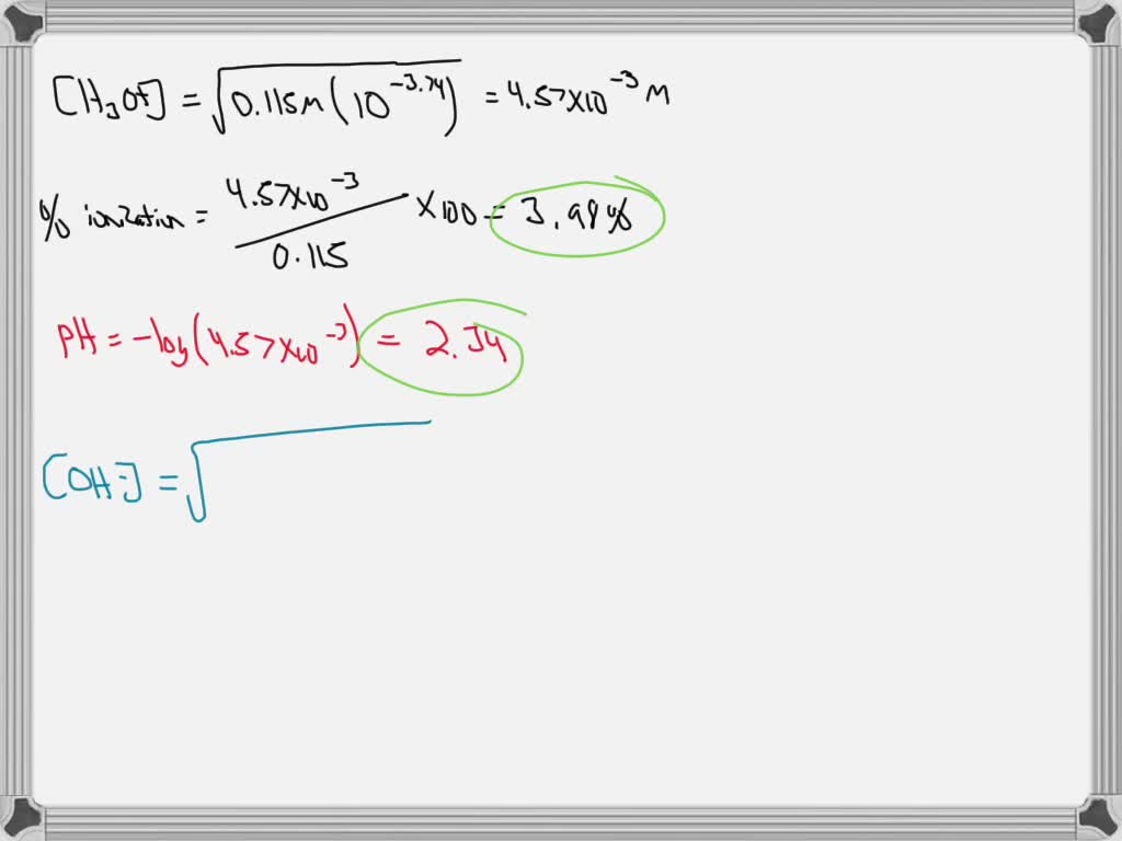 SOLVED: Formic acid, HCOOH, has an equilibrium constant, Ka = 1.77*10^-4. a) determine the pH ...