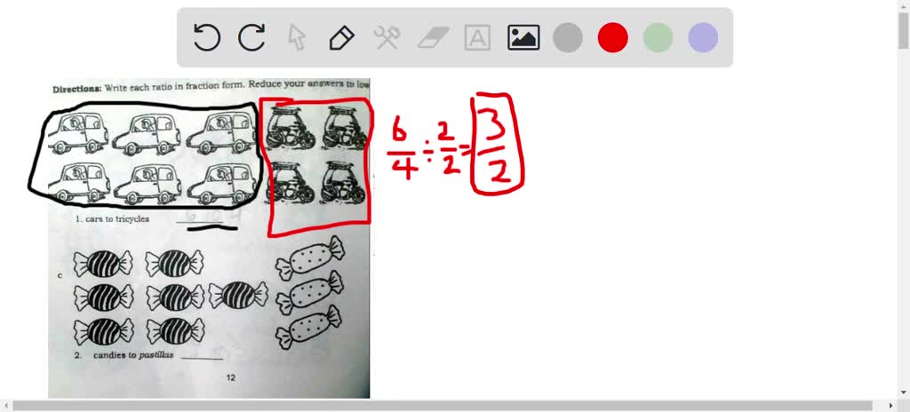 SOLVED: Direction: Write each ratio in fraction form. Reduce your ... SOLVED: Direction: Write each ratio in fraction form. Reduce your ...