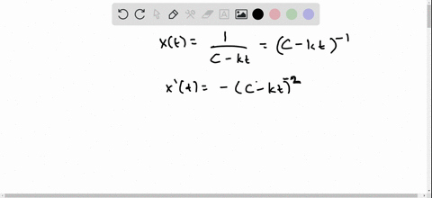 Use the differential equation dxdtkx2 where k is a constant...