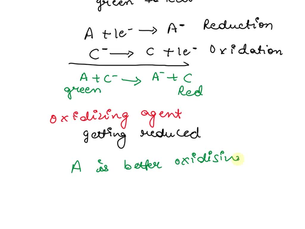 SOLVED: Substances A, B, and C can all act as oxidizing agents ...