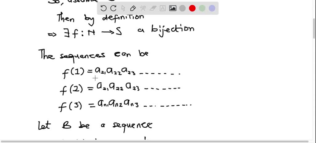 SOLVED: Let S be the set of infinite sequences of Os and 1s. Prove that S S x S.