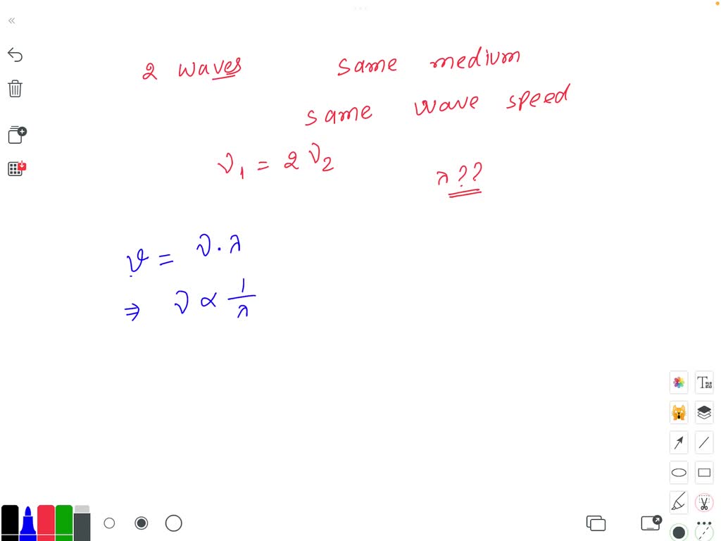 SOLVED: 2 waves are traveling in the same medium (they have the same ...