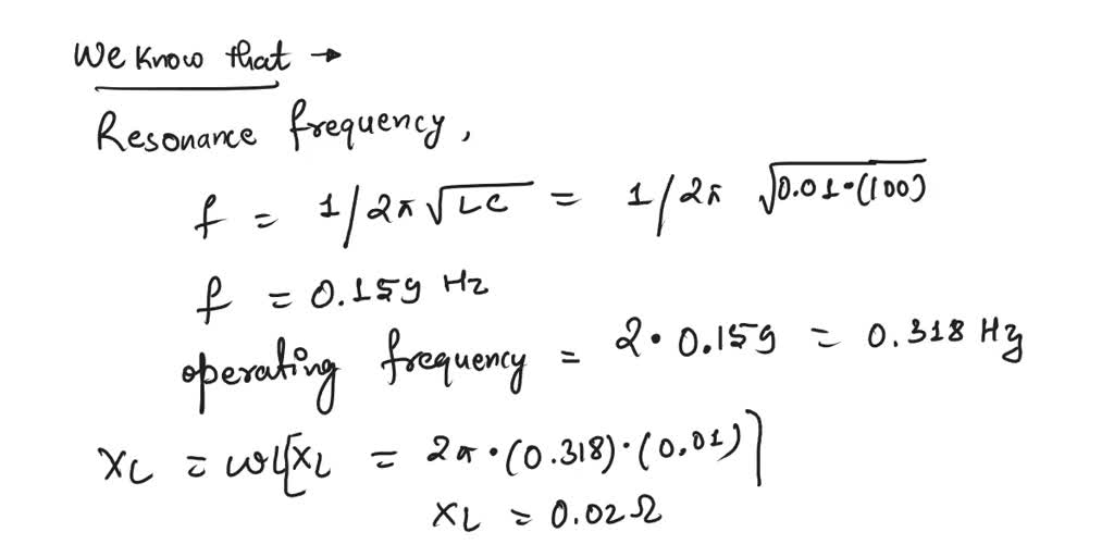 SOLVED: 1 Determine the frequency at which a 1 mF capacitor and a 10 mH inductor will have the ...
