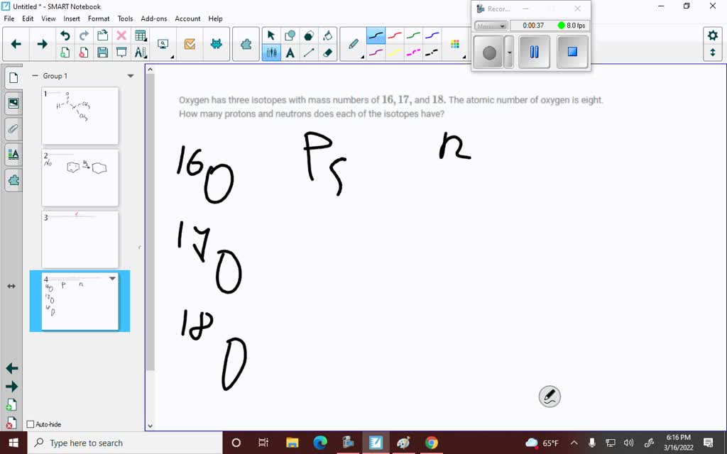 SOLVED: Oxygen has three isotopes with mass numbers of 16,17, and 18 ...