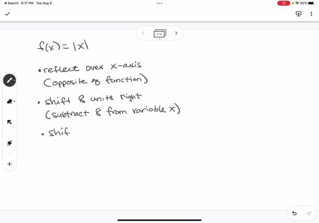 SOLVED: A function f is given, and the indicated transformations are applied to its graph (in ...