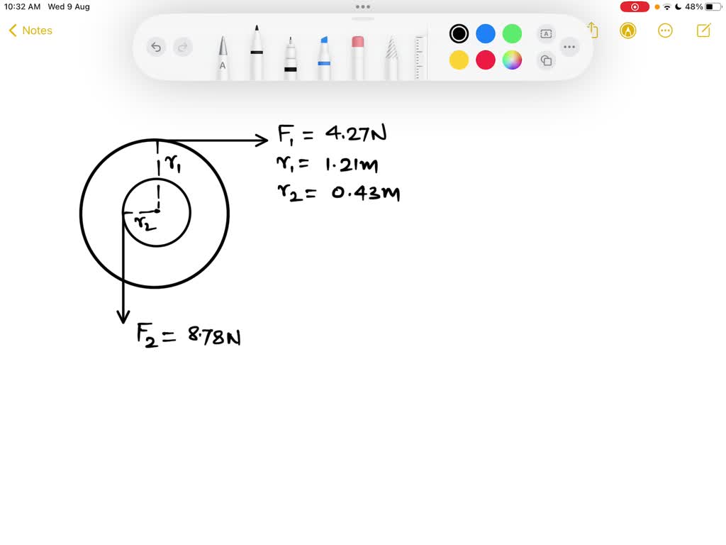 A cylinder suspended by a rope rests against an inclined surface as ...
