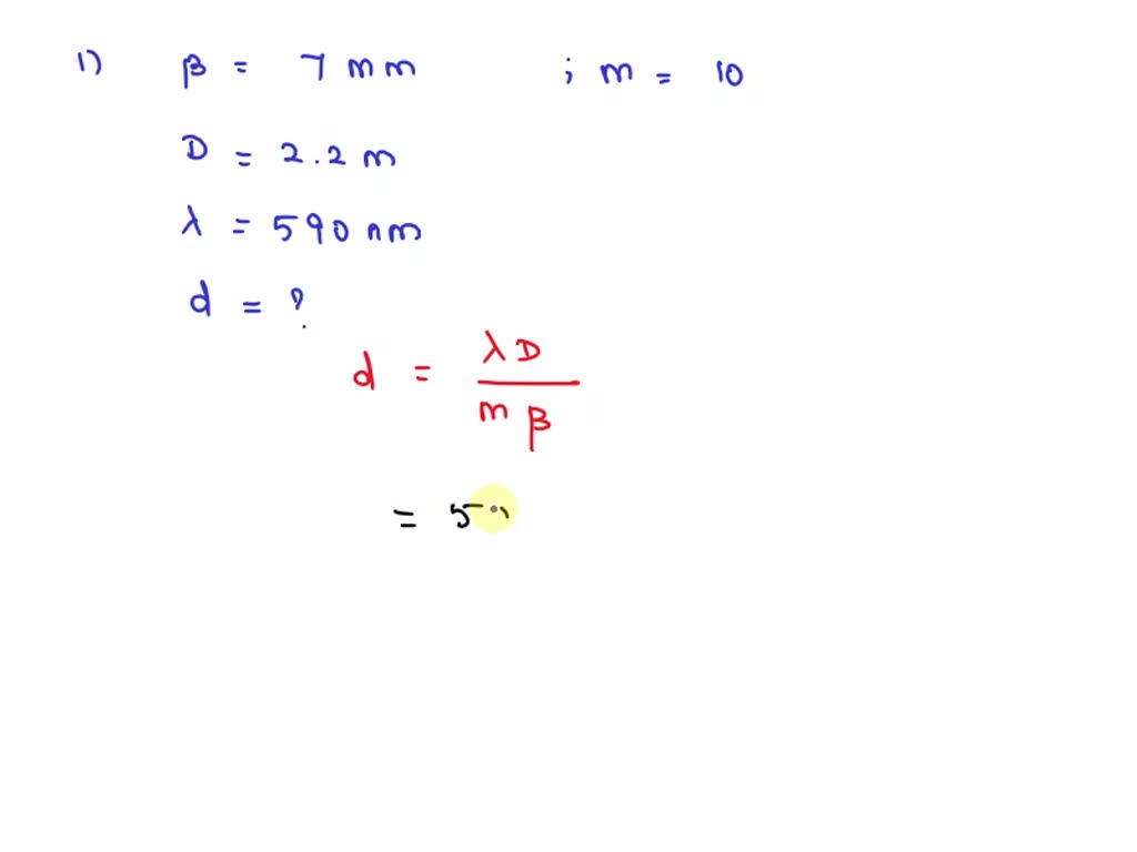 SOLVED: In Young' s double slit experiment the 10th bright fringe is ...