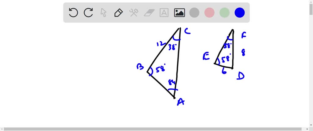 SOLVED: Are the two triangles below similar? Triangles TUV and WXY are shown. Angle U measures ...