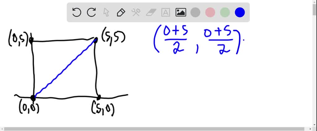 SOLVED: Find the midpoint of each diagonal of a square with side of ...