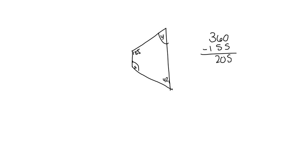 SOLVED: A trapezium is shown below: Work out the sizes of angles % and ...