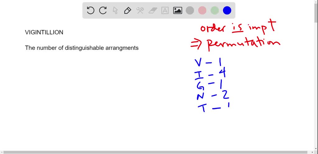 SOLVED: Find the number of distinguishable VIGINTILLION arrangements of ...