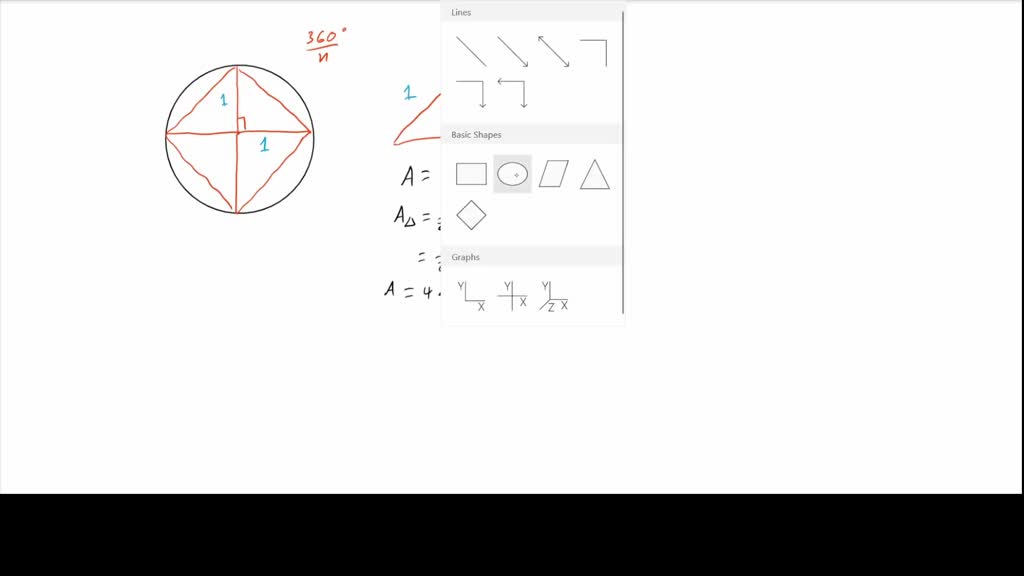 SOLVED: Inscribe a regular n-sided polygon inside a circle of radius 1 and compute the area of ...