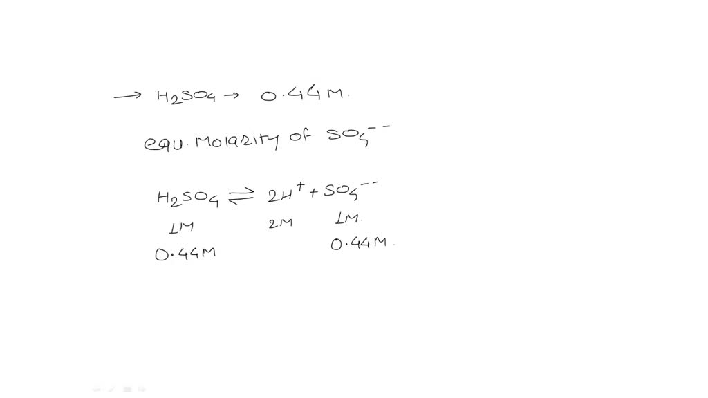 SOLVED: Suppose a 0.044 M aqueous solution of sulfuric acid (H2SO4) is ...
