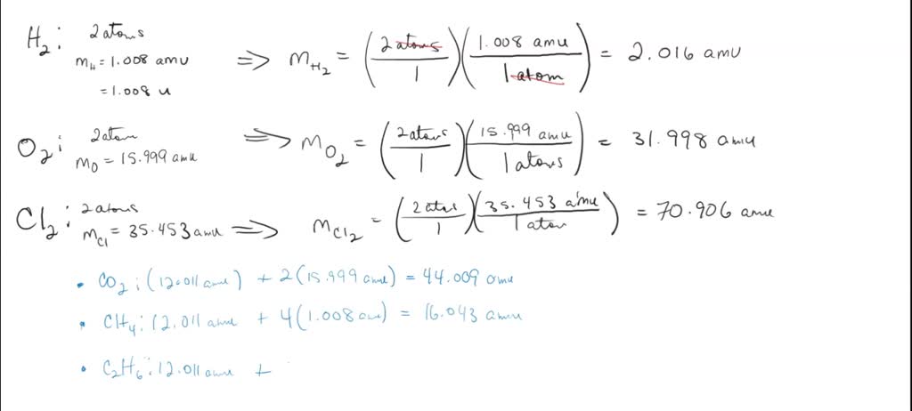 SOLVED: 'calculate the molecules masses'