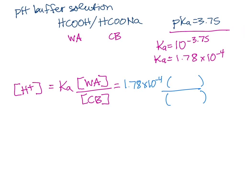 SOLVED: [Rororonces] What is the pH of a buffer solution made by dissolving 0.11 mol of formic ...