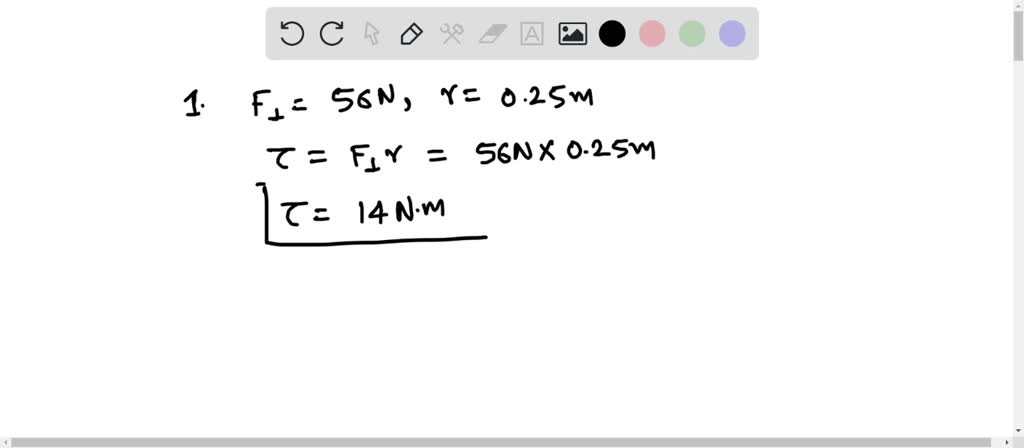 SOLVED: Torque Lever Arm Force Part A Calculate the torque produced by ...