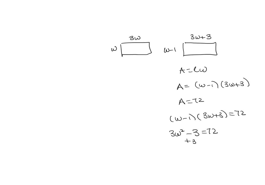 SOLVED: The length of a rectangle is three times its width. If the ...