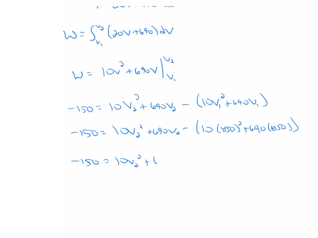 SOLVED: A system undergoes a reversible non-flow process (p = 20V + 690 ...