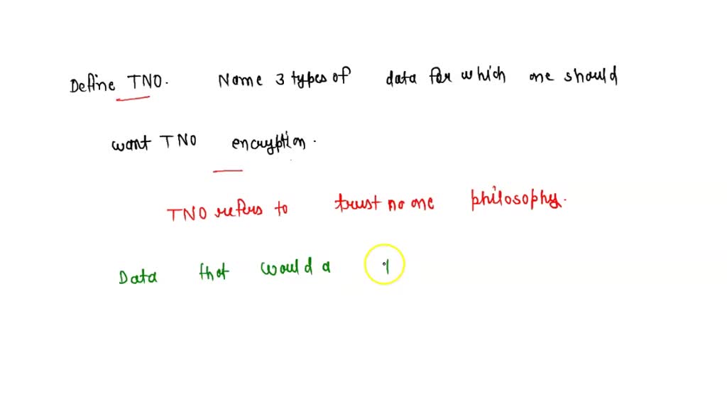 SOLVED: Define TNO. Name three types of data for which one should want ...