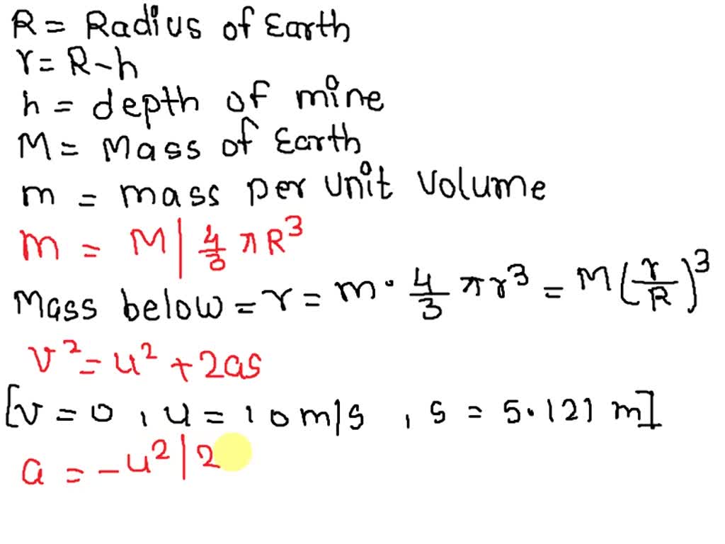 SOLVED: In an experiment performed at the bottom of a very deep ...