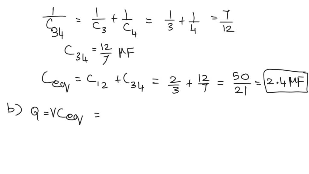 SOLVED: Four capacitors C1 = AF, C2 = 2 AF, C3 = 3 HF, and C4 = 4 AF ...