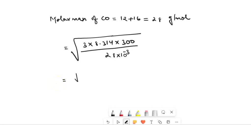 SOLVED: PART 1: Calculate the root-mean-square velocity and kinetic energy of CO, CO2, and SO3 ...