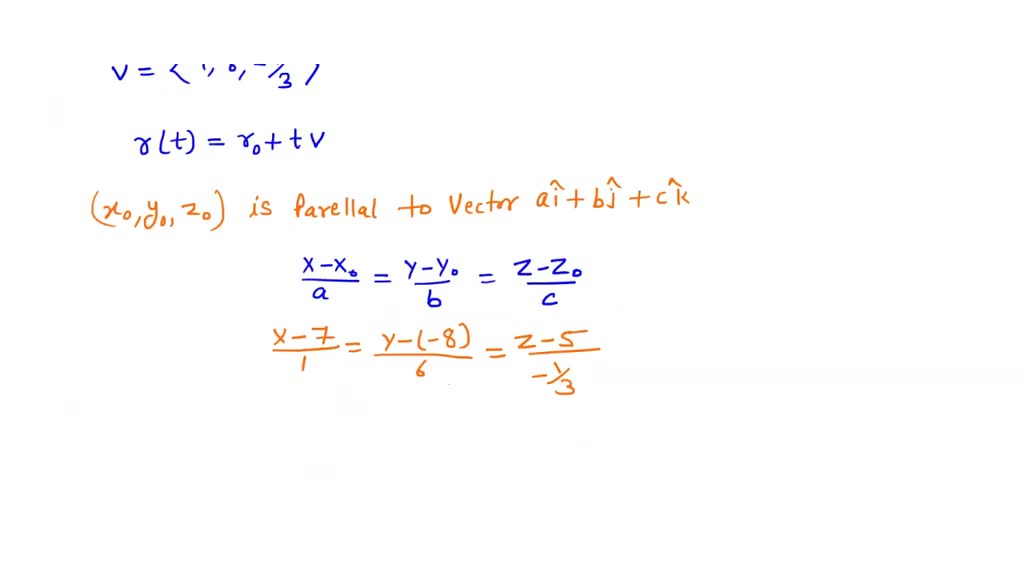 SOLVED: Recall that if a line is parallel to the vector v and passes ...