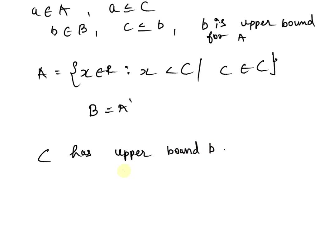SOLVED: Here is the "Cut Property" of the real numbers: If A and B are nonempty, disjoint sets ...