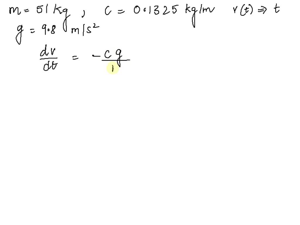 SOLVED: A 51kg skydiver jumps out of an airplane. We assume that the ...