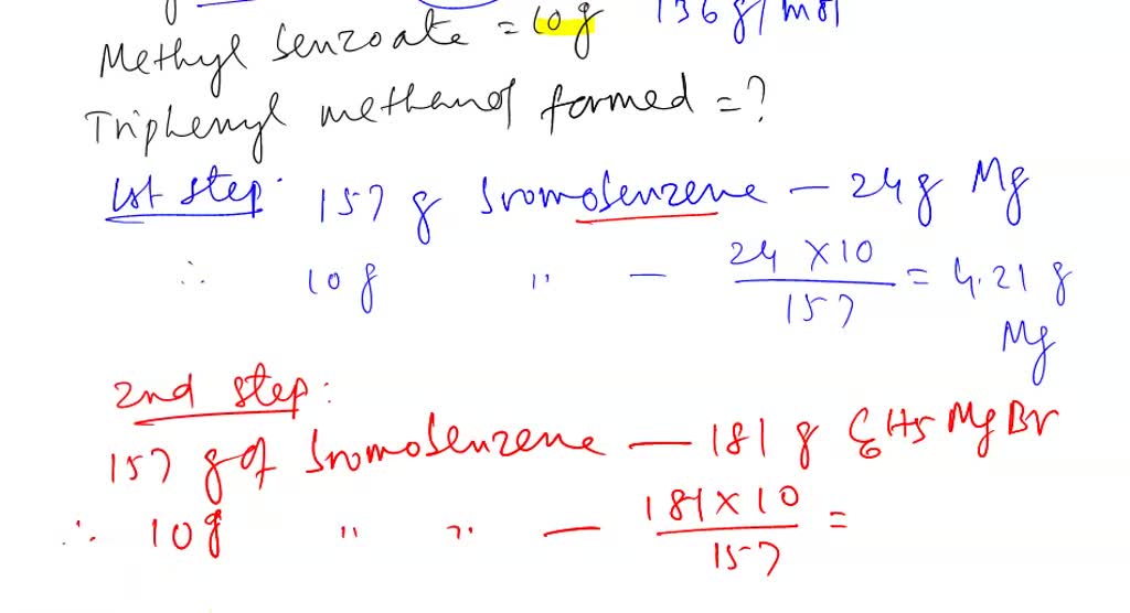 SOLVED: Calculate yield and Rf values for the following Grignard ...