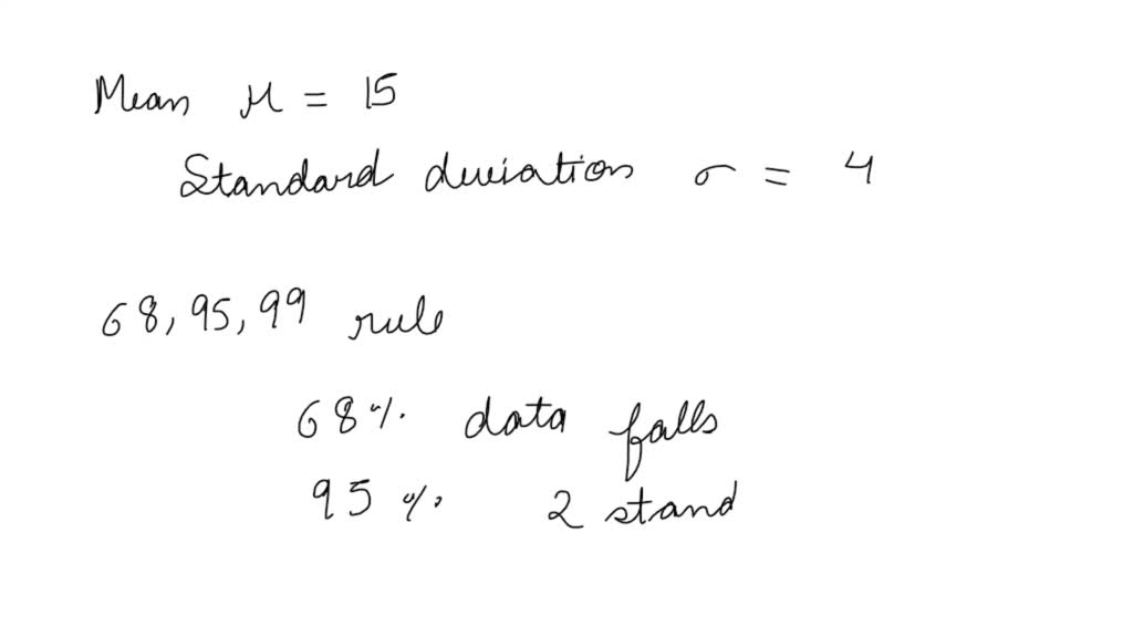 SOLVED For A Normal Distribution Curve With Mean Of 10 And A Standard 