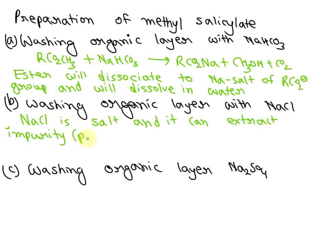 SOLVED: In the preparation of methyl salicylate what is the purpose of ...