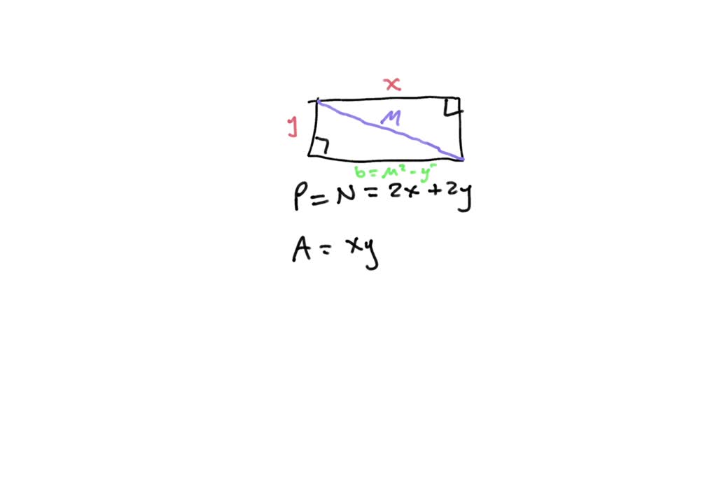 SOLVED: If the diagonal of rectangle T is M and the perimeter of ...