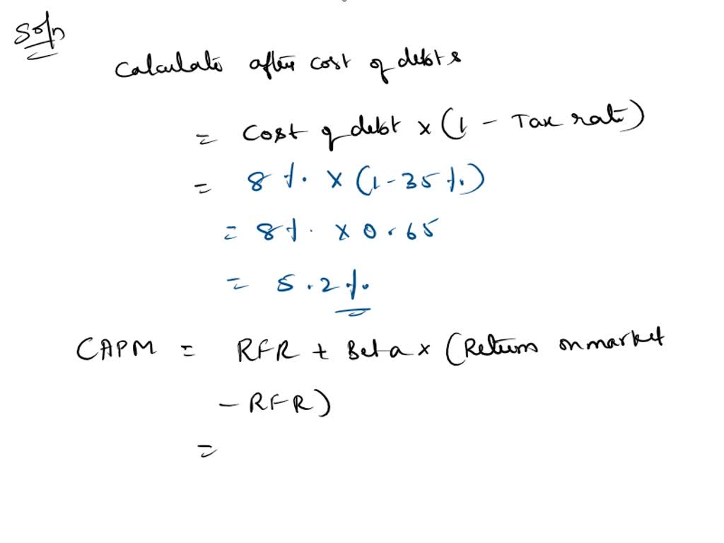 SOLVED: How do you calculate the weighted average cost of capital (WACC ...