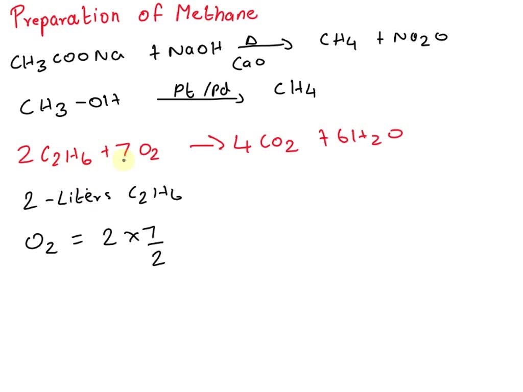 SOLVED: 1. Give equations for the preparation of methane by two other ...