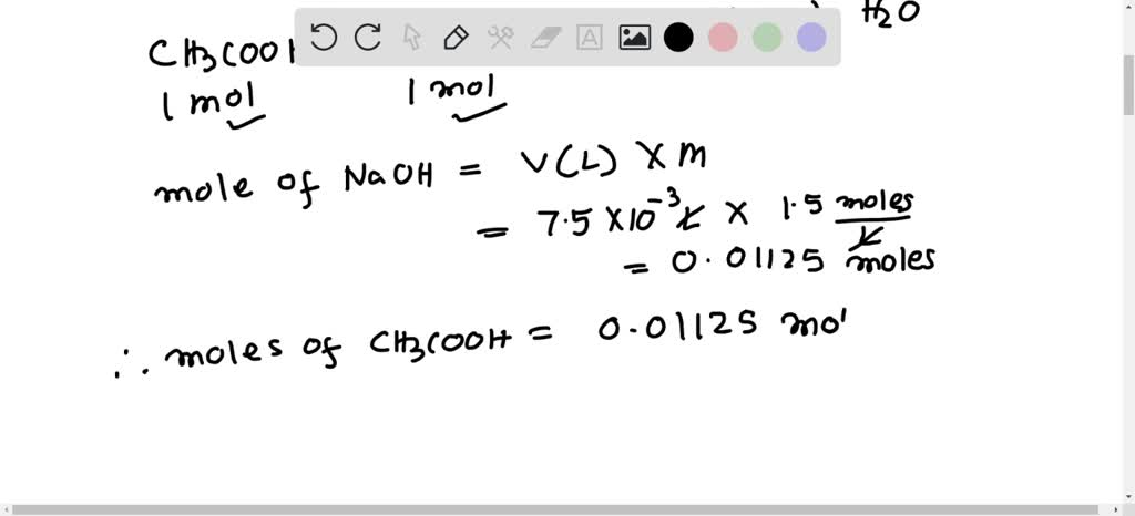 SOLVED: If a 7.0 mL sample of vinegar was titrated to the ...