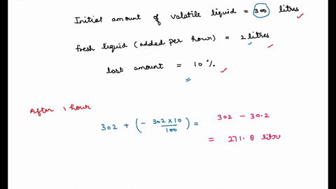 Problem #3: In a mixing vat there are initially 200 litres...