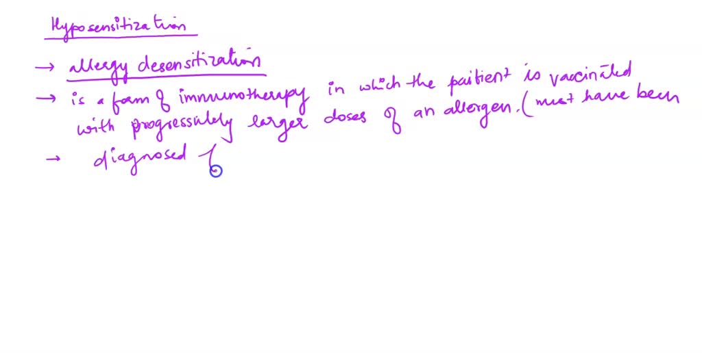 SOLVED: The reduction of a hypersensitivity reaction through repeated ...