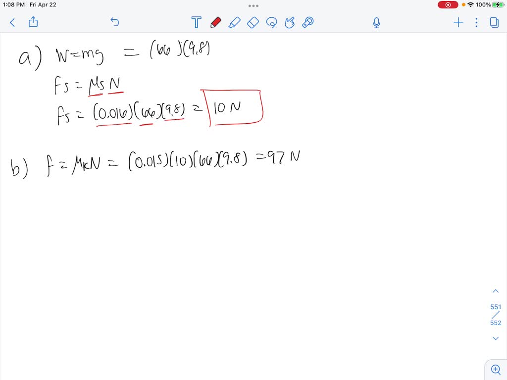 SOLVED: (a) What is the maximum frictional force in the knee joint of a ...