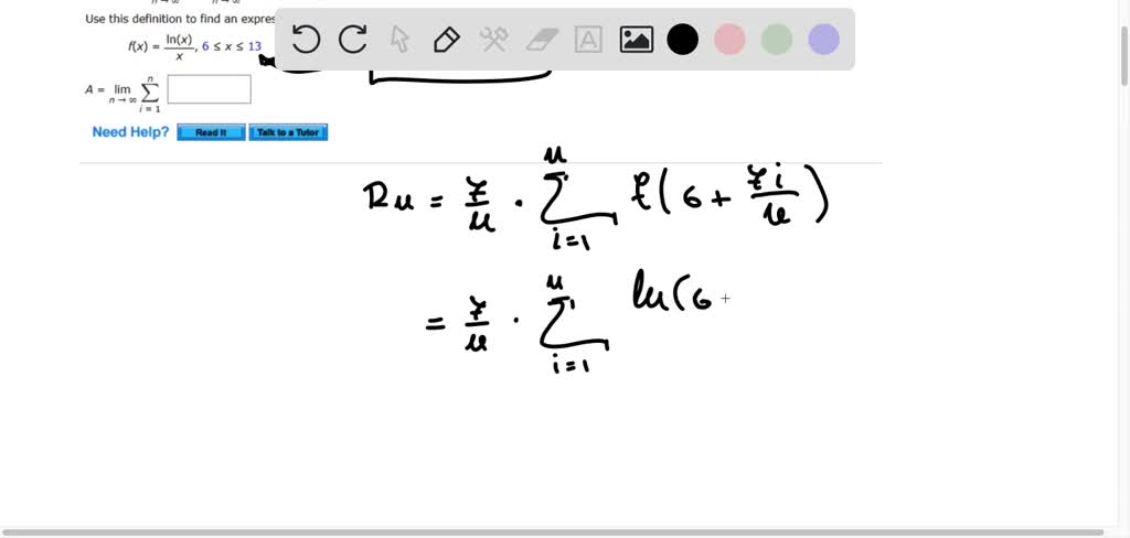SOLVED: The area A of the region S that lies under the graph of the ...