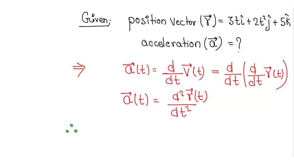 SOLVED: 2. The position of a particle is given by a vector r= 3ti^+2t²j^+5k^, where t in seconds ...