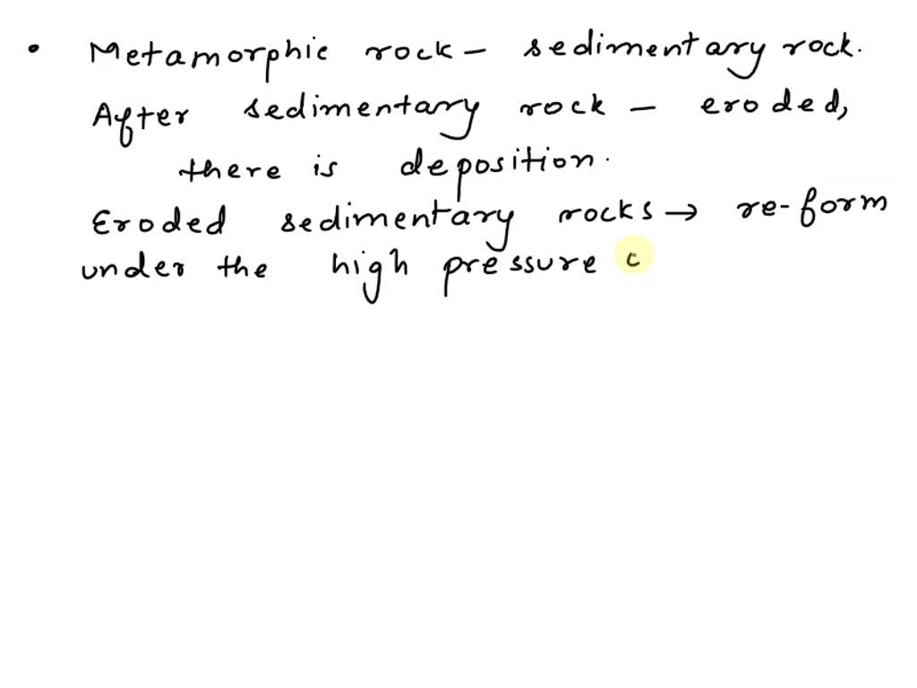 SOLVED: 50. The flow chart below shows how a metamorphic rock can ...